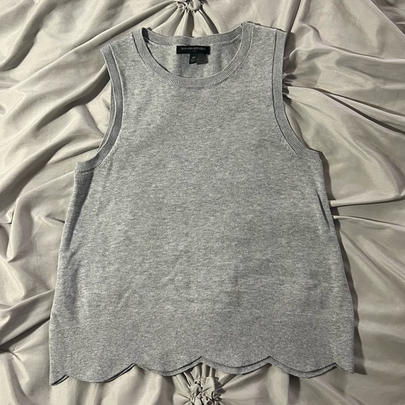 Banana Republic | Sweaters | Banana Republic Grey Knit Pattern Trimmed ...